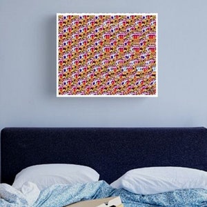 I HEART YOU STEREOGRAM, Secret Message Wall Art Canvas Print, Poster ...