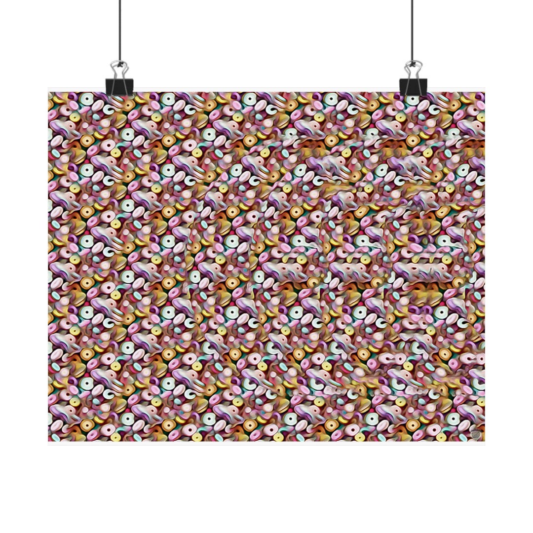 Bitten Donut STEREOGRAM POSTER, Unframed 11x9, 14x11, 18x14, 20x16 ...