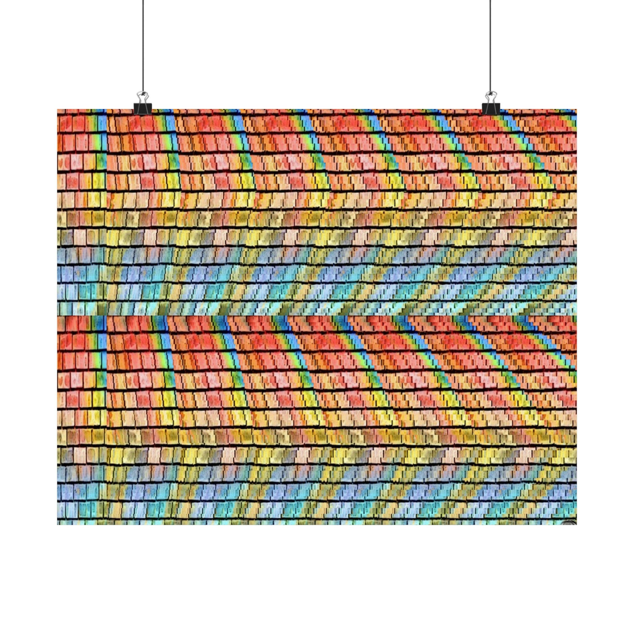 GEOMETRIC STEREOGRAM POSTER, Unframed 11x9, 14x11, 18x14, 20x16, 24x20 ...