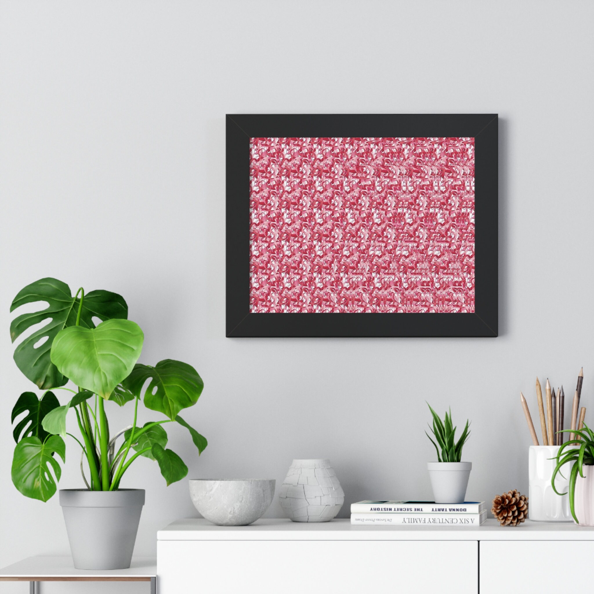 Pink Ribbon STEREOGRAM Hidden 3D Poster With FRAME, MATTE Finish in ...