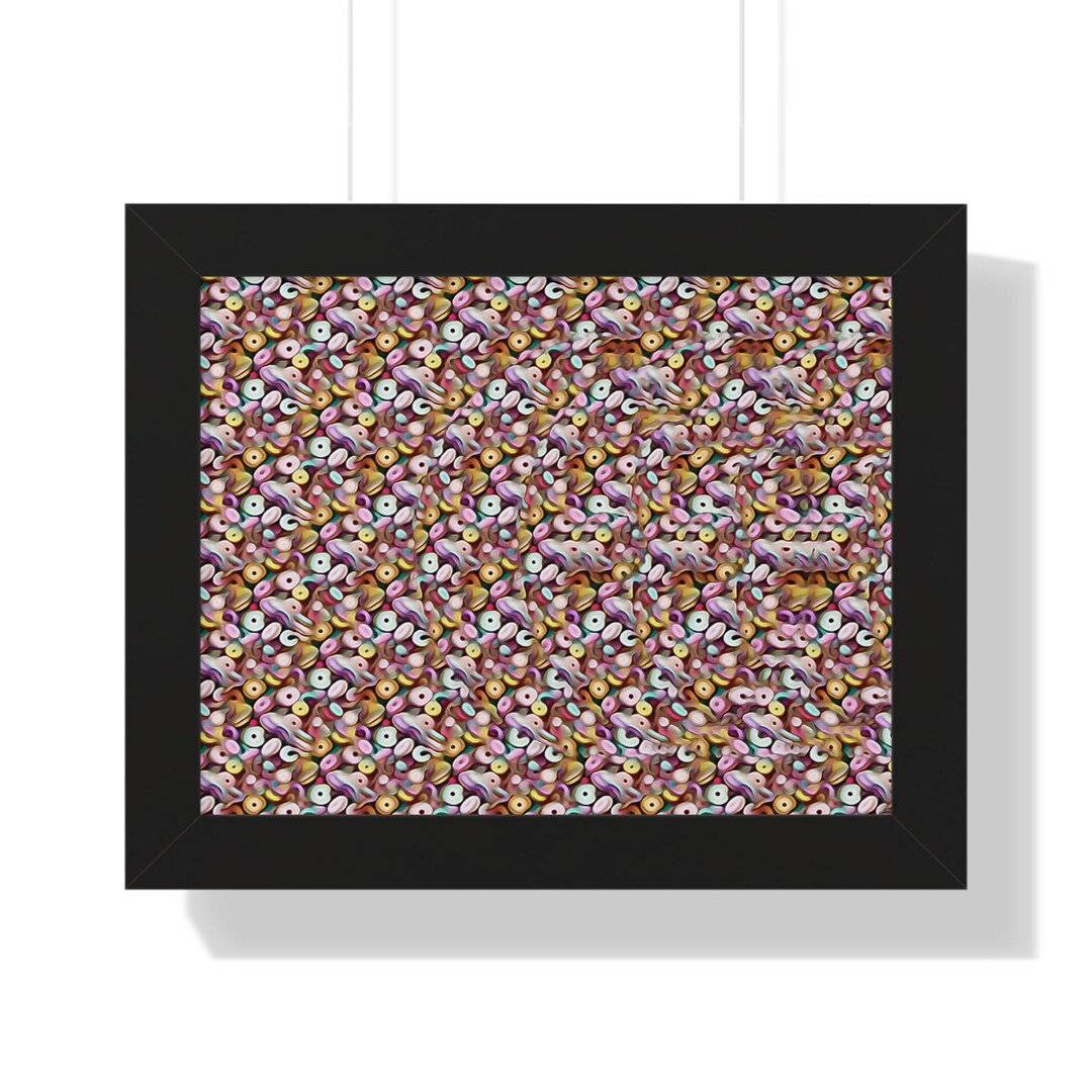 Bitten Donut STEREOGRAM 2 Hidden 3D Poster With FRAME, MATTE Finish in ...