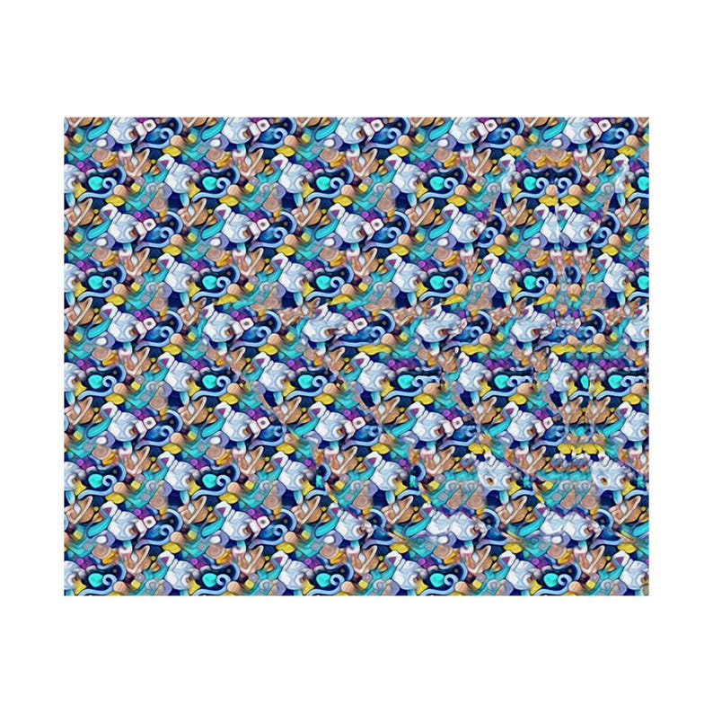 BLUE BUTTERFLY STEREOGRAM Poster, Unframed 11x9, 14x11, 18x14, 20x16 ...