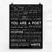Creative Writing Inspirational Print for Writers / Motivational Writing ...
