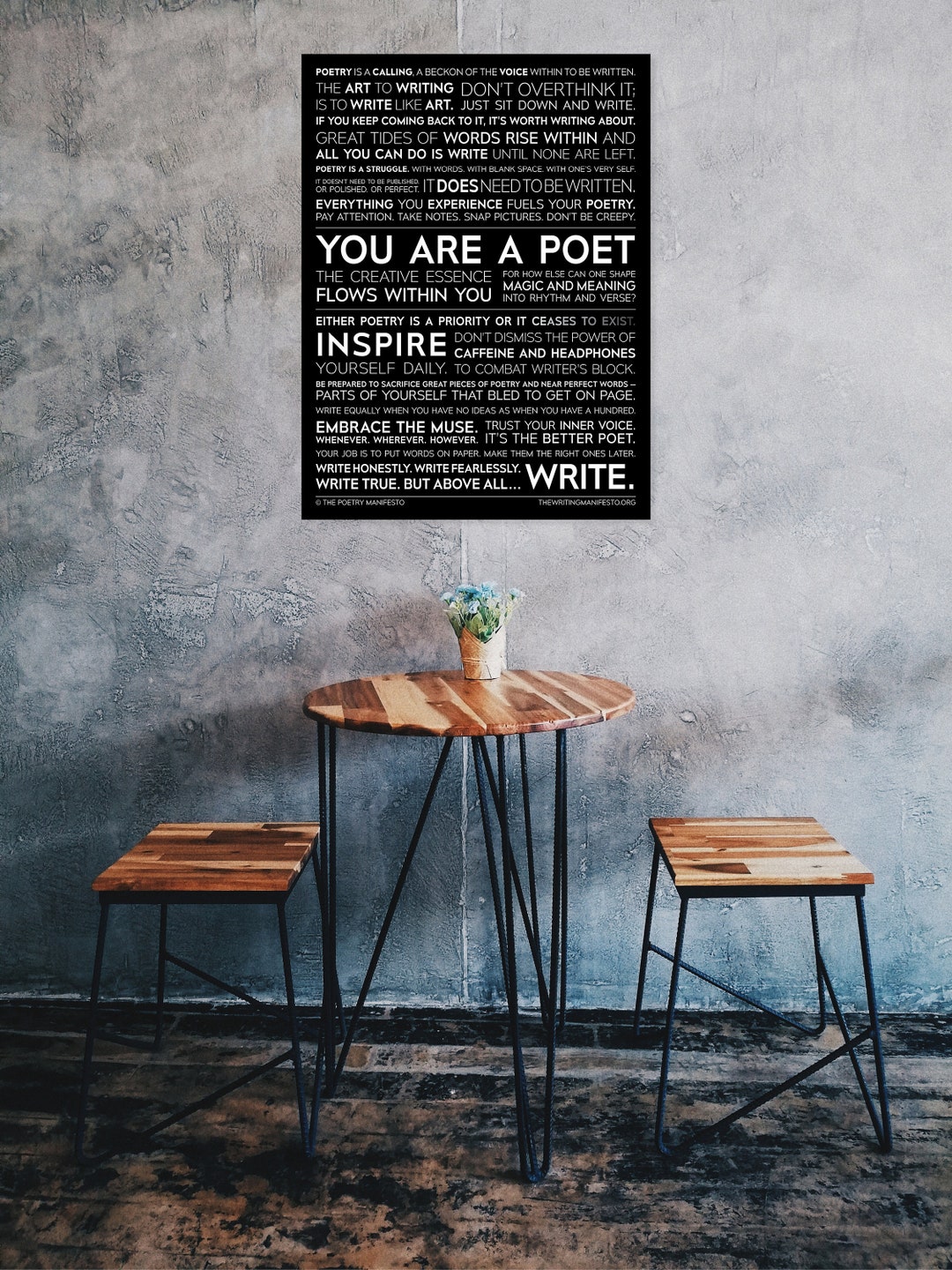The Poetry Manifesto 12x16" & 18x24" Inspirational Print / Holiday and ...