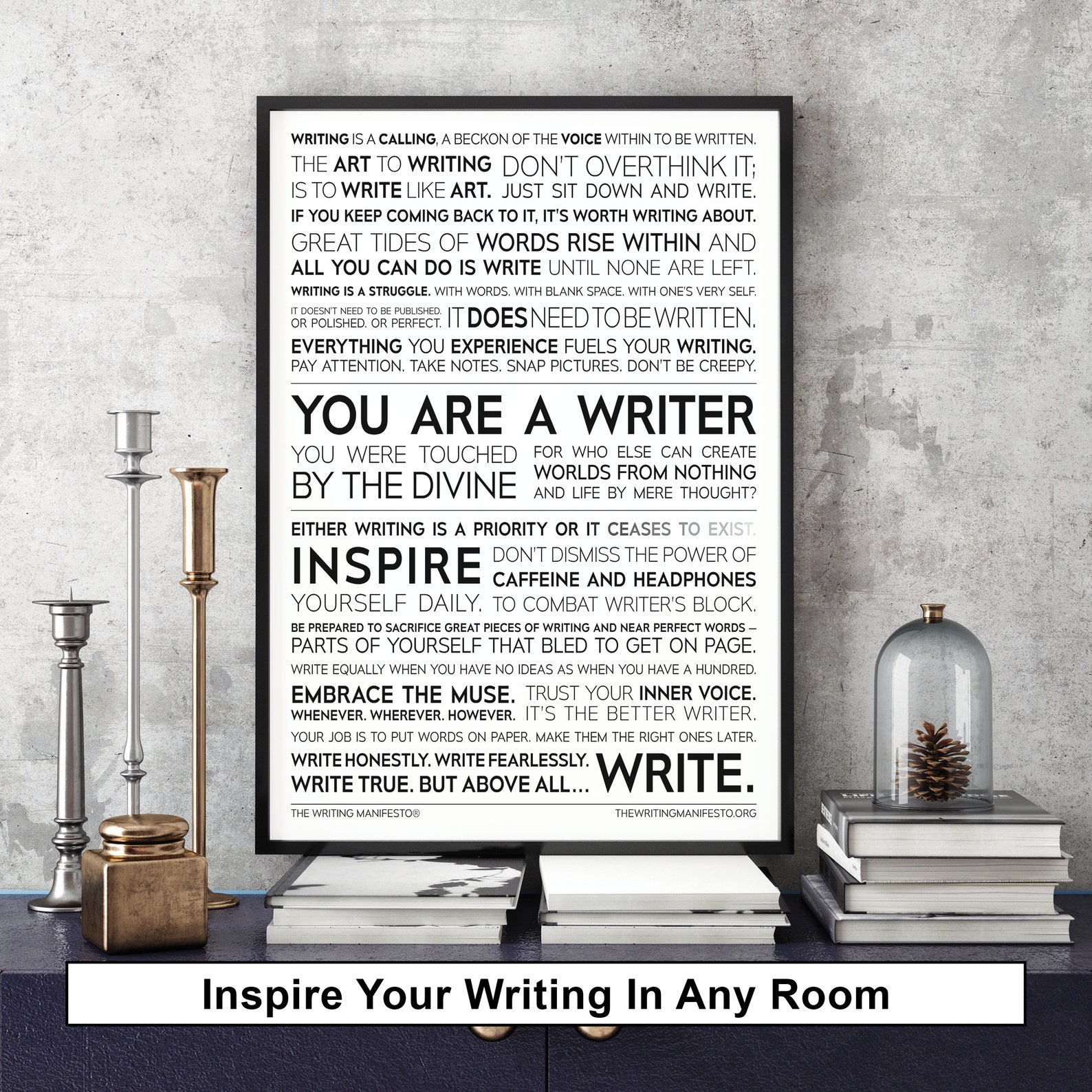 The Writing Manifesto 12x16 Framed Print — Written Inspiration to ...