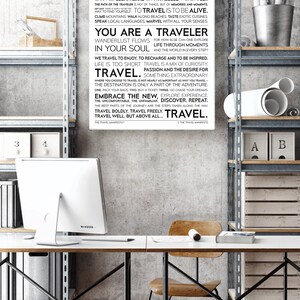 World Traveler Motivational Quotes Print — Wanderlust Gift to ...