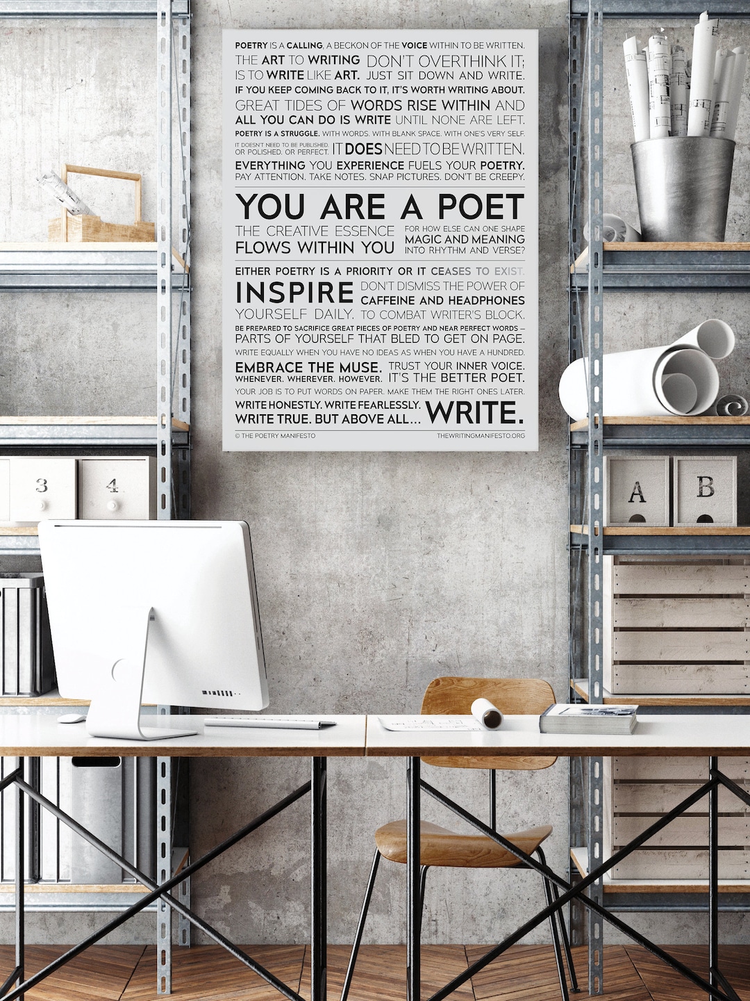 The Poetry Manifesto 12x16" & 18x24" Inspirational Wall Art / Holiday ...