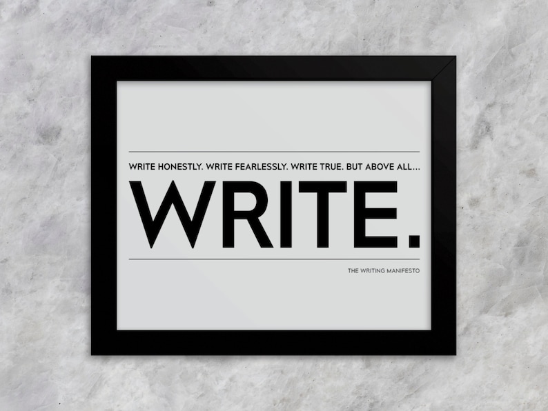 Writing Inspirational Quote 8x10 Inch Frame Print — "but Above All ...
