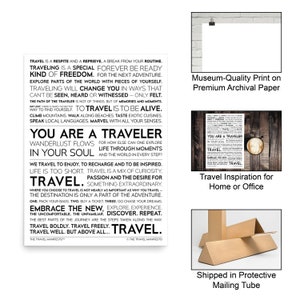 World Traveler Motivational Quotes Print — Wanderlust Gift to ...