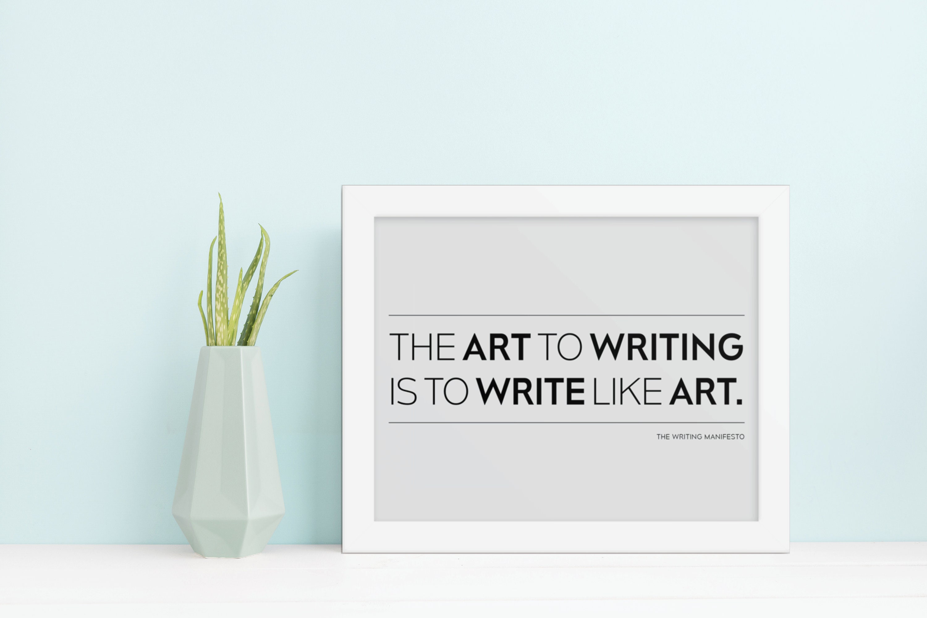 Writing Inspirational Quote the Art to Writing Sign & Wall | Etsy