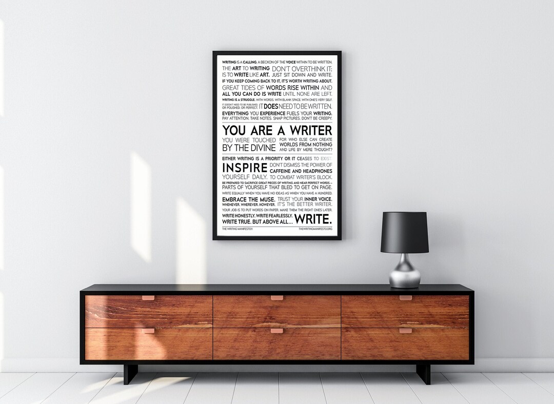 The Writing Manifesto Framed Glossy — Writer Gift With Motivational ...