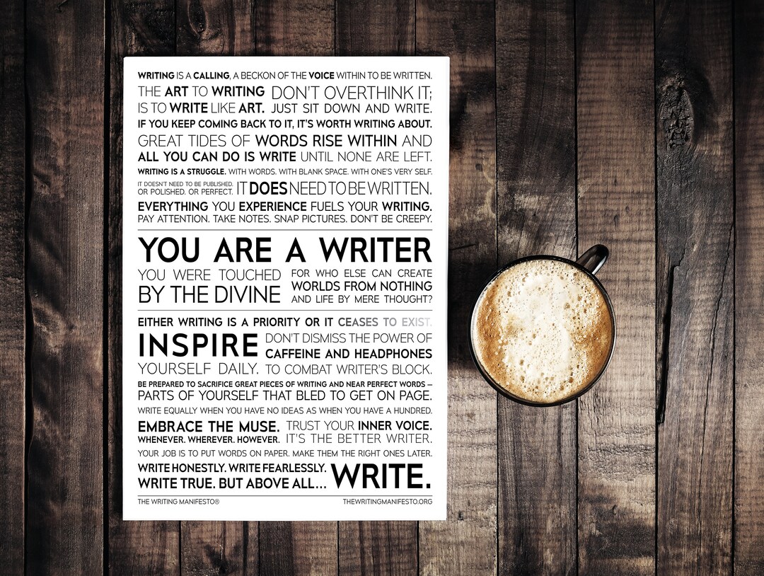 Writing Inspiration 12x16 Matte Print — Writer & Poet Quotes / Author ...