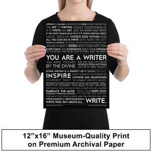 Writer & Journalist Inspirational Print — the Writing Manifesto for ...