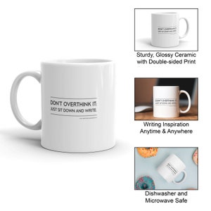 Writing Inspiration Mug (11oz) — "just Sit Down and Write" for Writer ...