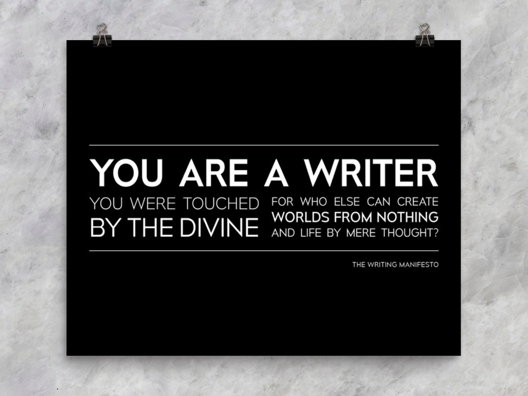 Writer Wall Art / Inspirational Quote Complements a Writing Desk ...