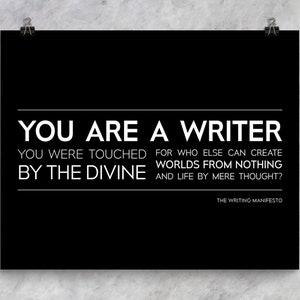 Writer Wall Art / Inspirational Quote Complements a Writing Desk ...