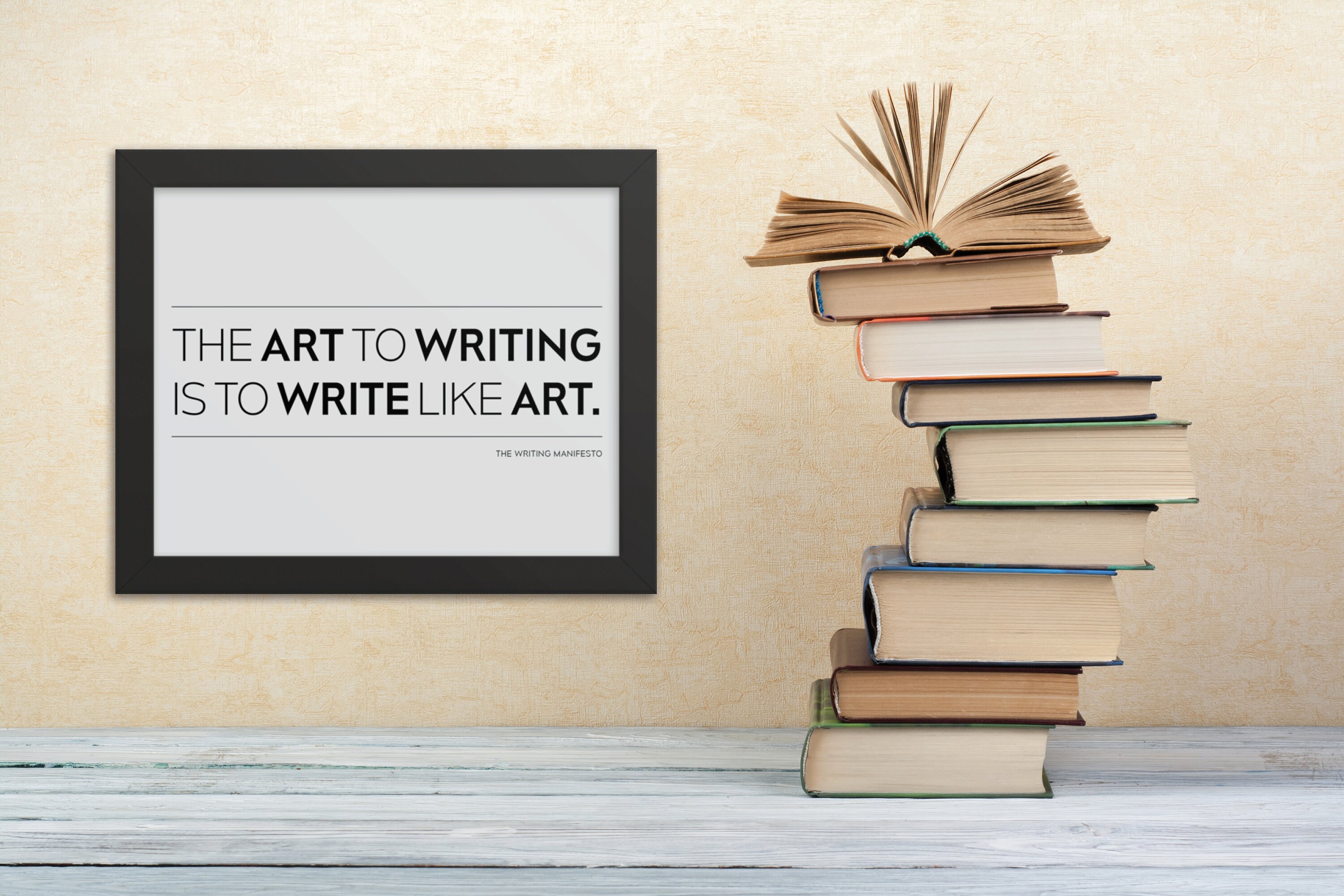 Writing Inspirational Quote the Art to Writing Sign & Wall | Etsy