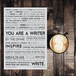 Writer Inspirational Print — Gift for Writer, Author, Poet, Novelist ...
