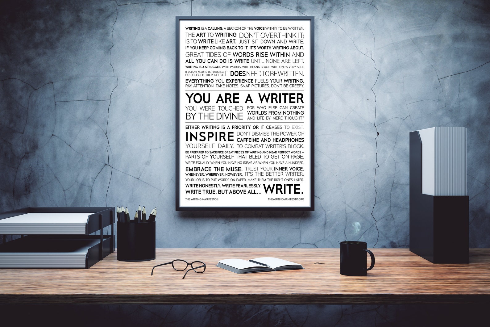 The Writing Manifesto 12x16 Framed Print — Written Inspiration to ...