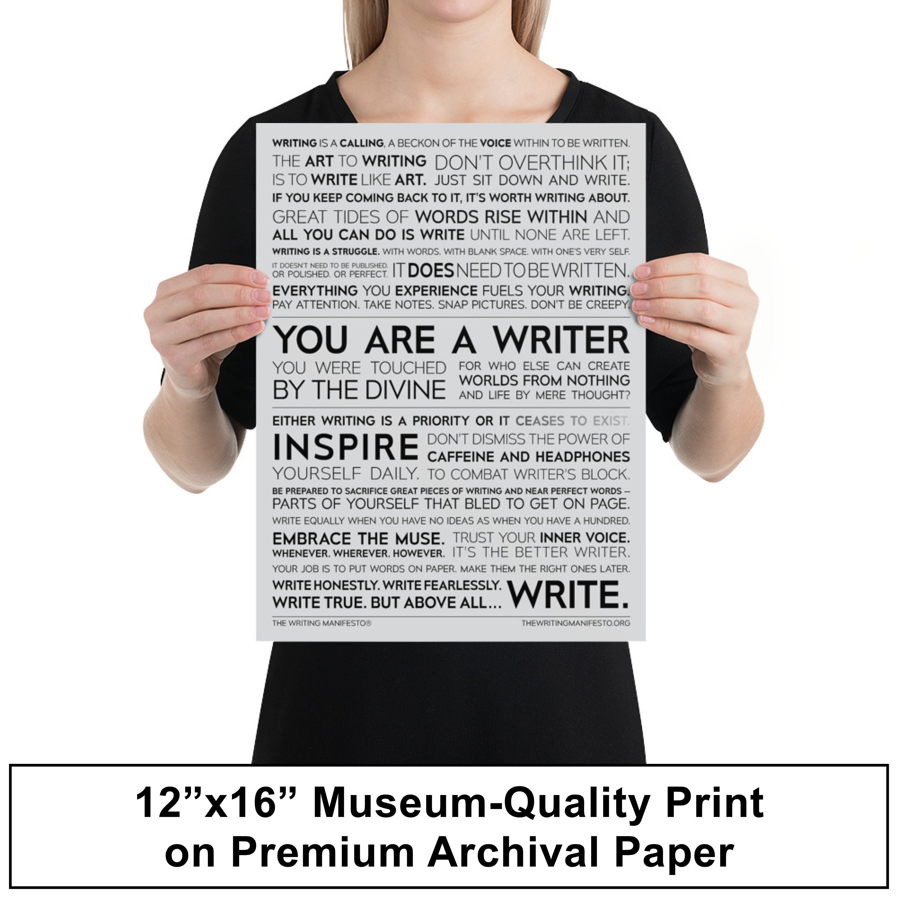 The Writing Manifesto Print — Gift for Writer, Author, Poet, Novelist ...