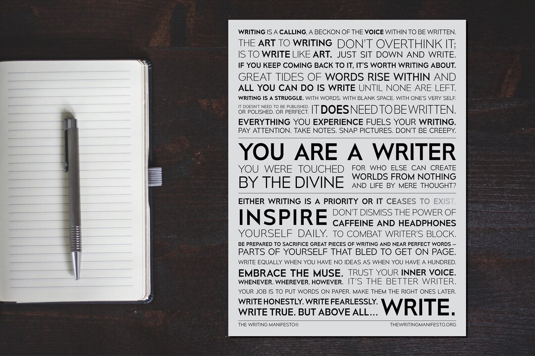 Writer Inspirational Print — Gift for Writer, Author, Poet, Novelist ...
