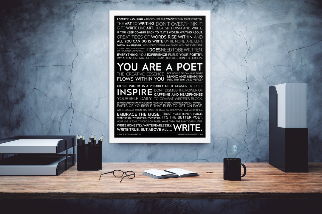 Poet Motivational Print / 12x16" or 18x24” Wall Art Poetry Poster ...