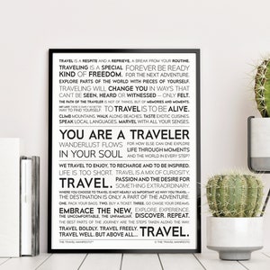 World Traveler Motivational Quotes Print — Wanderlust Gift to ...