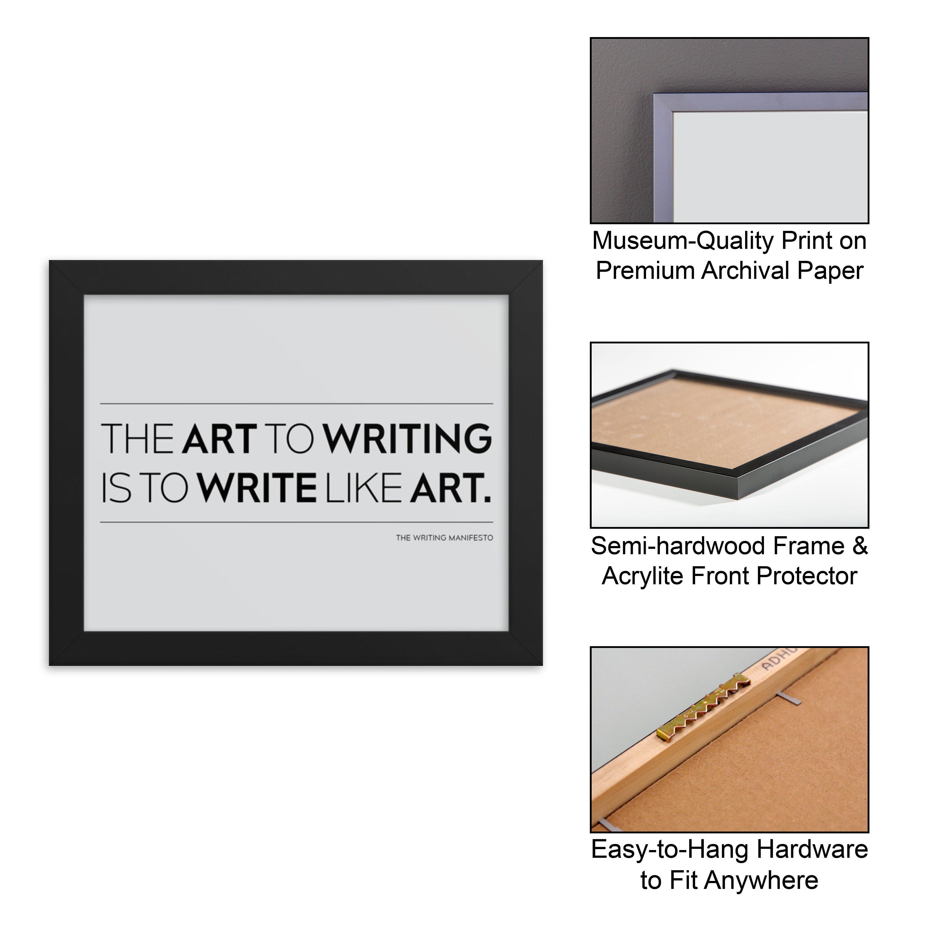 Writing Inspirational Quote the Art to Writing Sign & Wall | Etsy