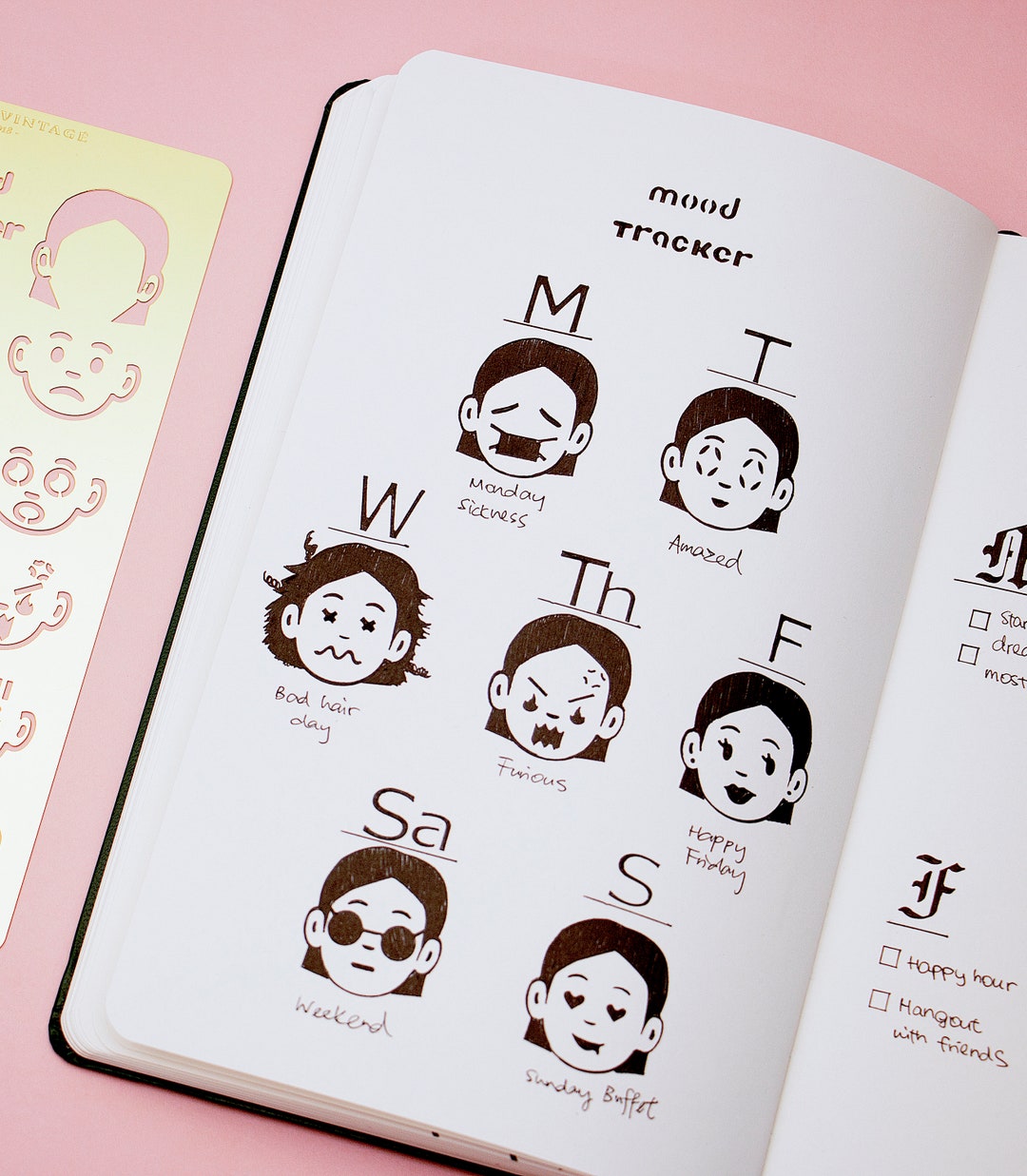 Journal Stencil, Calligraphy Planner Stencil Fits A5 Journal, Mood ...