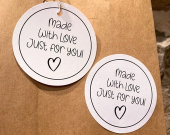 Sewn With Love Tags Printable. Made With Love Product Tags. - Etsy
