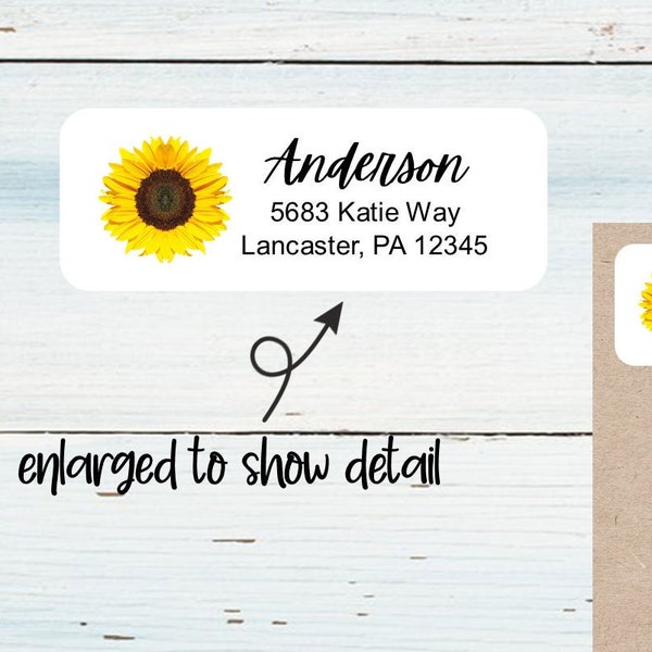 Sunflower Mailing Labels Printable - Etsy