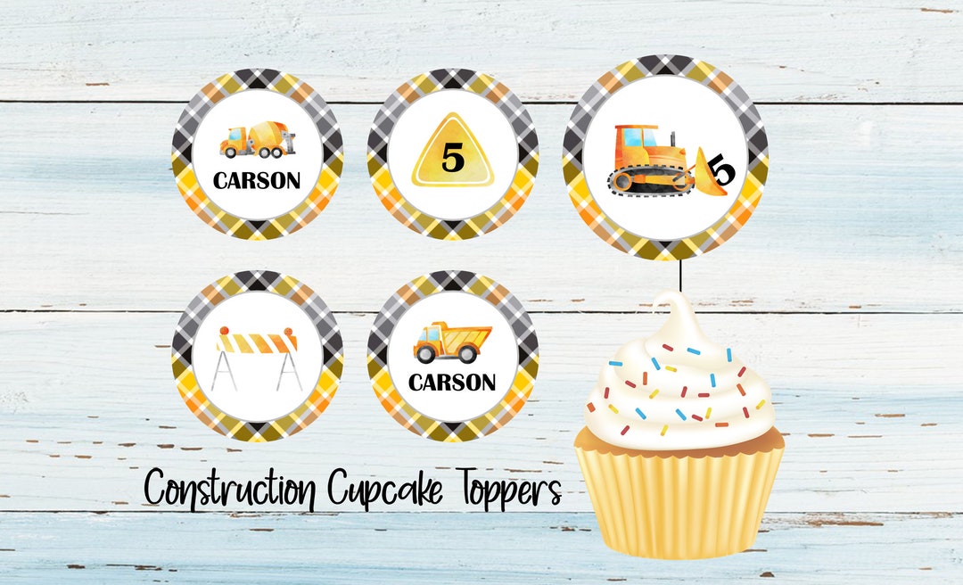 Construction Cupcake Toppers PRINTABLE - Etsy