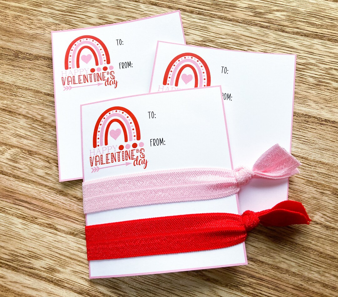 Elastic Hair Tie Valentine Tags INSTANT DOWNLOAD - Etsy