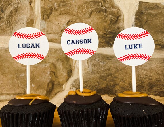 Baseball Cupcake Toppers PRINTABLE | Etsy