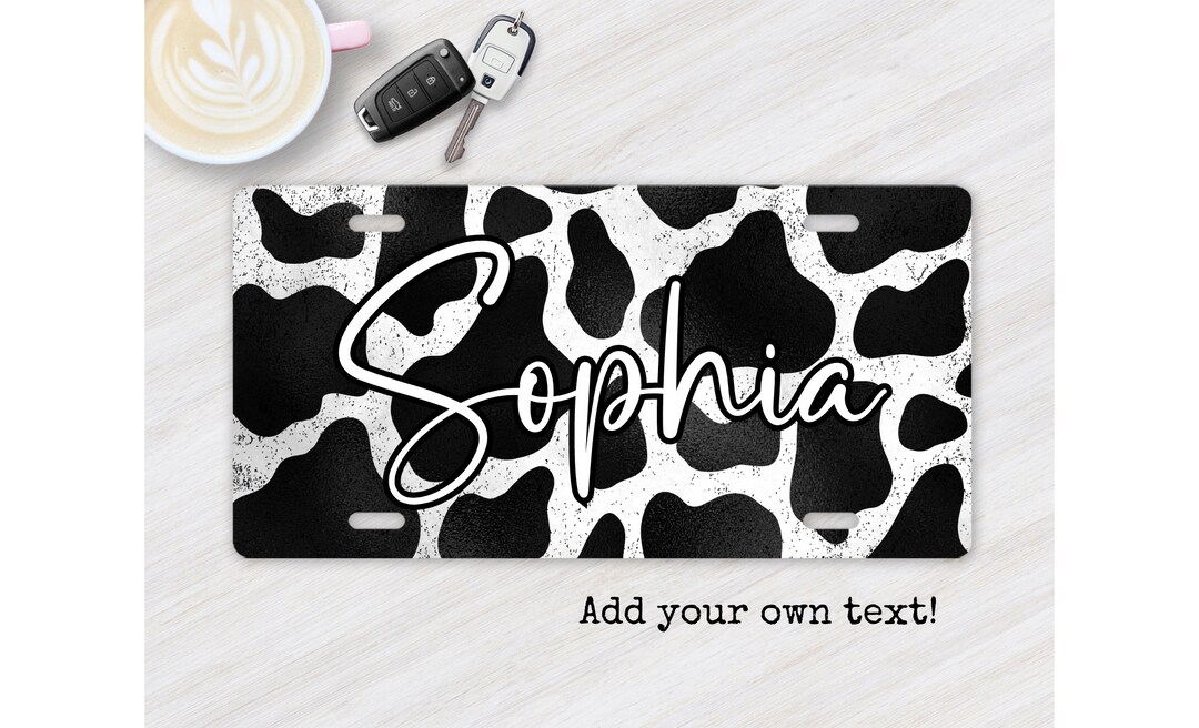 License Plate Sublimation Design Animal License Plate Cow License Plate ...