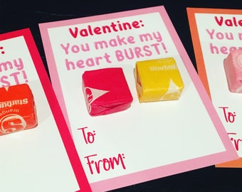 Starburst Valentines Day Cards for Kids Printable Star Classroom ...