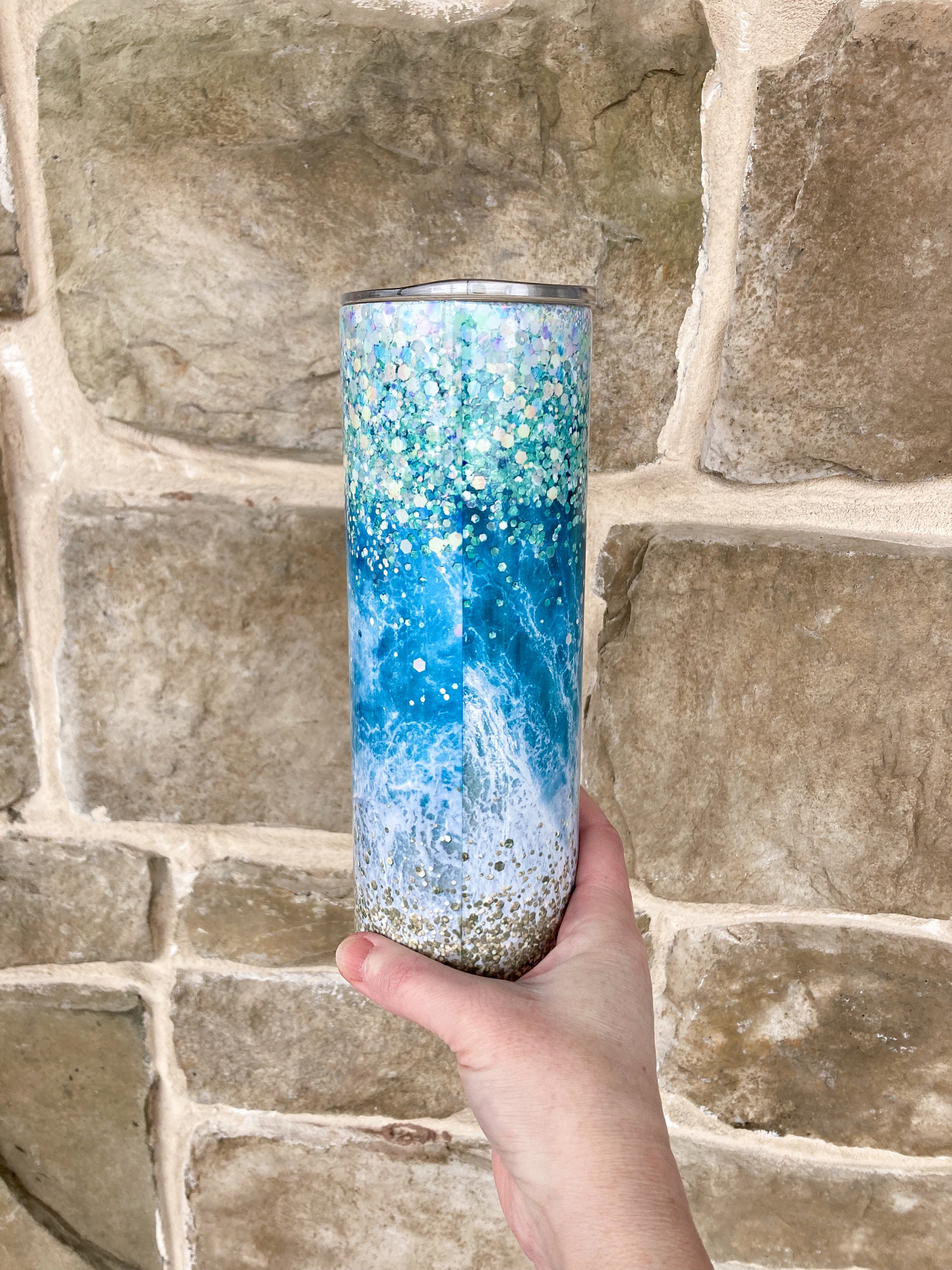 20 Oz Skinny Straight Tumbler Beaches Booze & Besties - Etsy