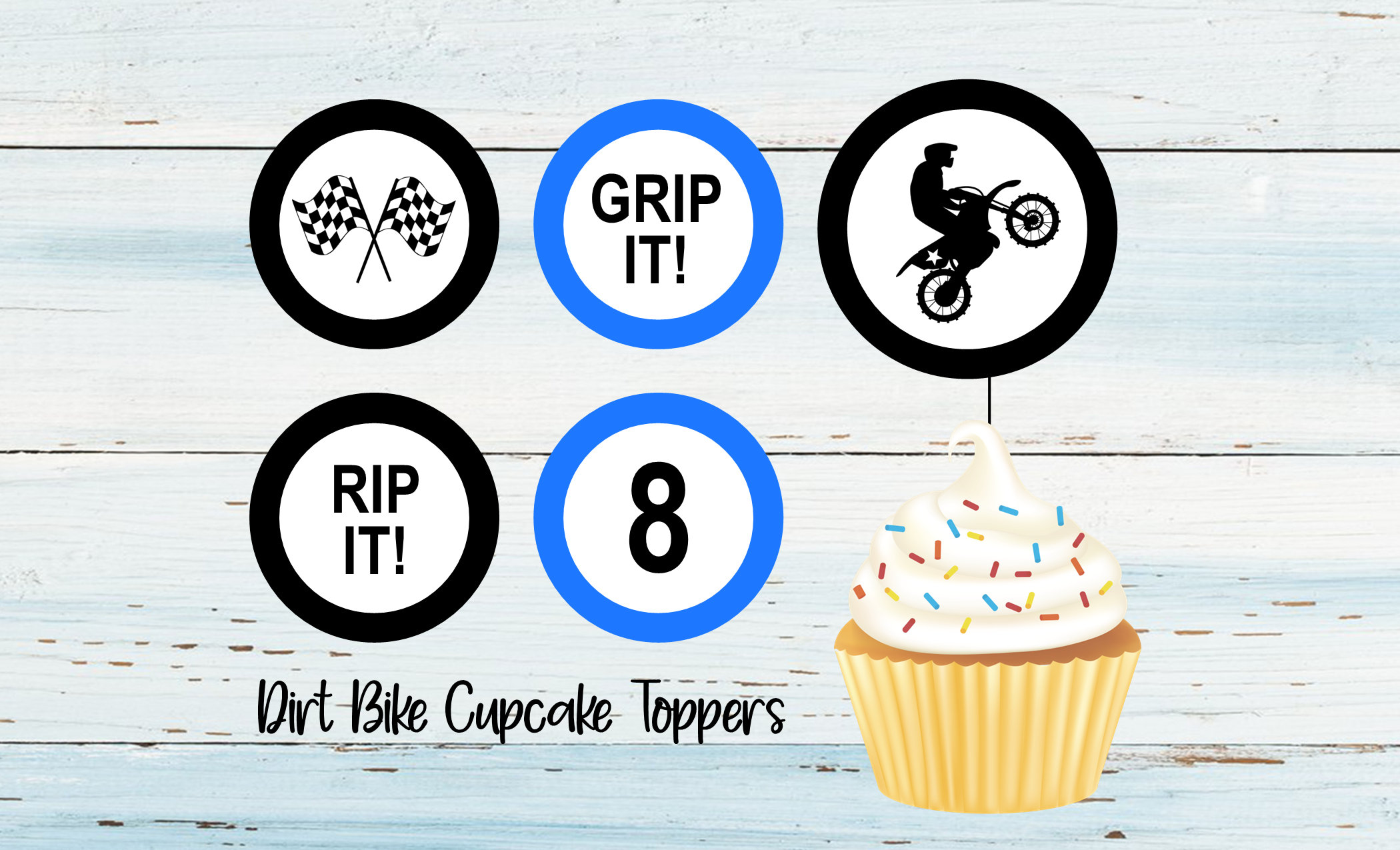 Dirt Bike Cupcake Toppers PRINTABLE - Etsy