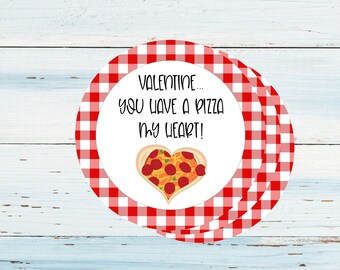 Pizza Valentine Cards or Tags Hearts Instant Download - Etsy