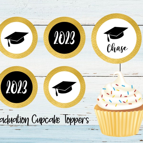 Printable Graduation Photo Cupcake Toppers - Etsy