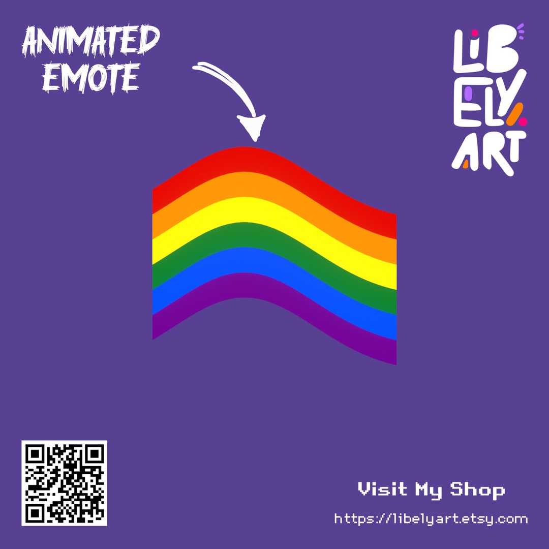 Pride Flag Waving Emote Gif Animated Twitch Emotes & Badges for ...