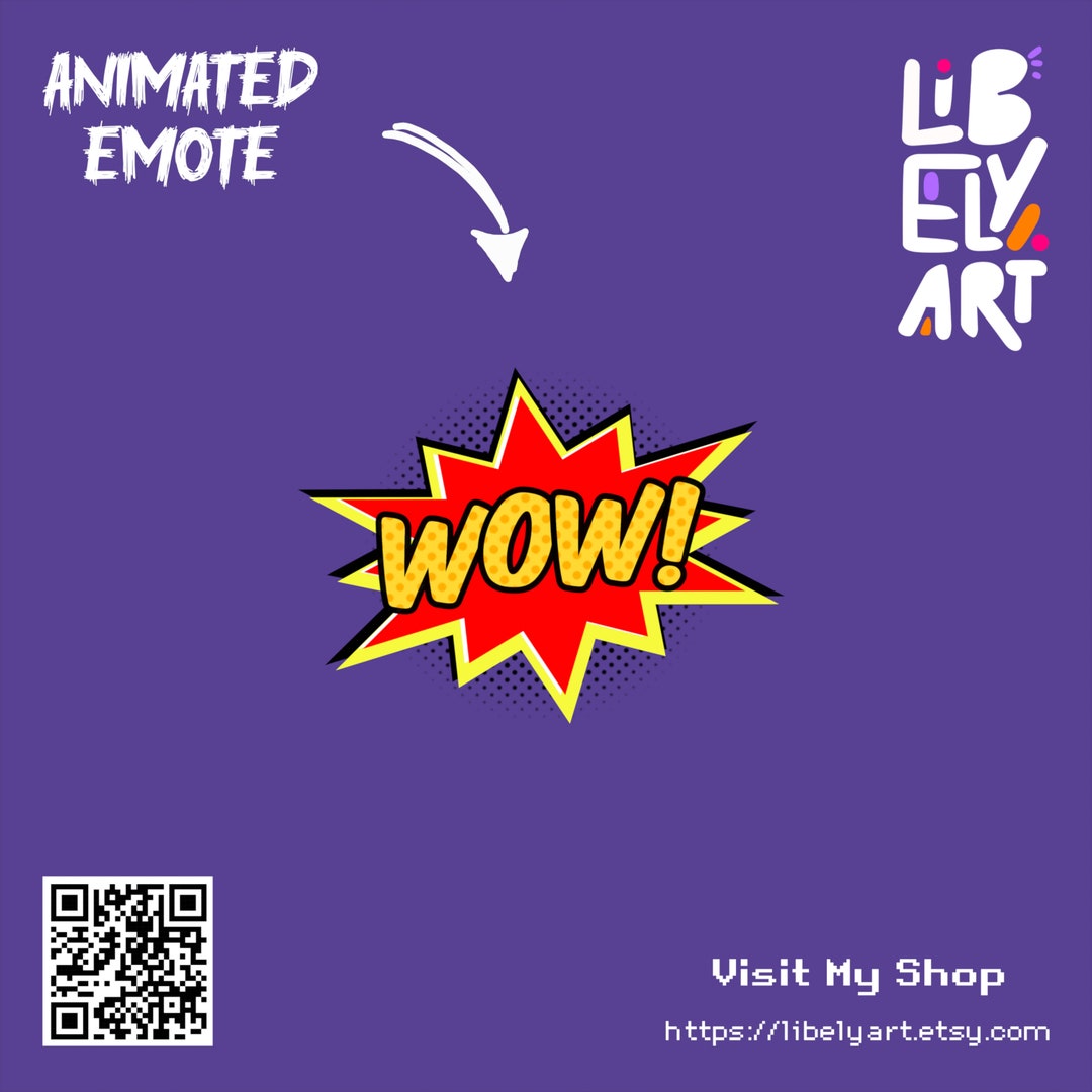 Retro Comic Wow Emote Animated Twitch Emotes and Badges for Streamers ...