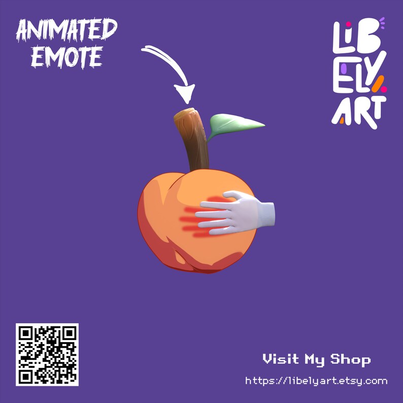 Peach Slap Single Animated Emote Fun Twitch & Discord Sticker for ...