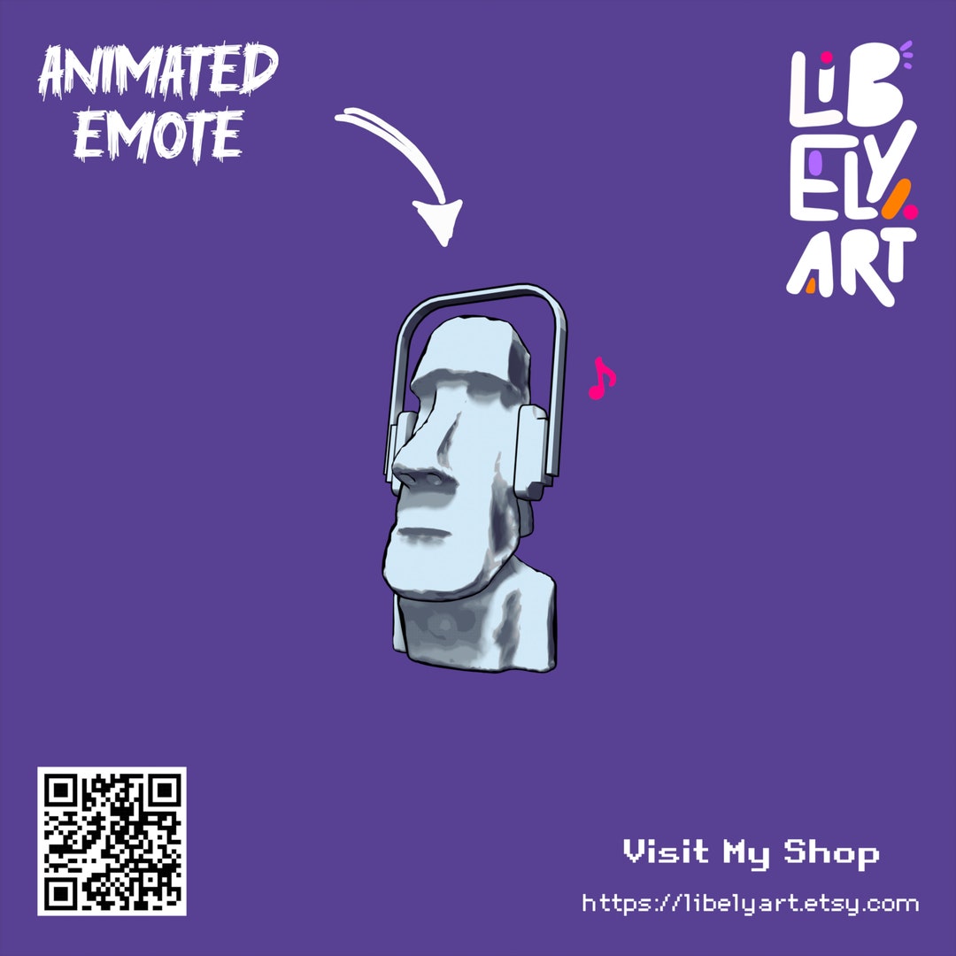 Animated Moai Emote fun Twitch & Discord Sticker for Streamers Easter ...