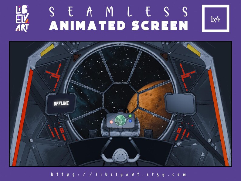 Comic Spaceship Twitch Overlay: Animated Stream Screens (digital ...