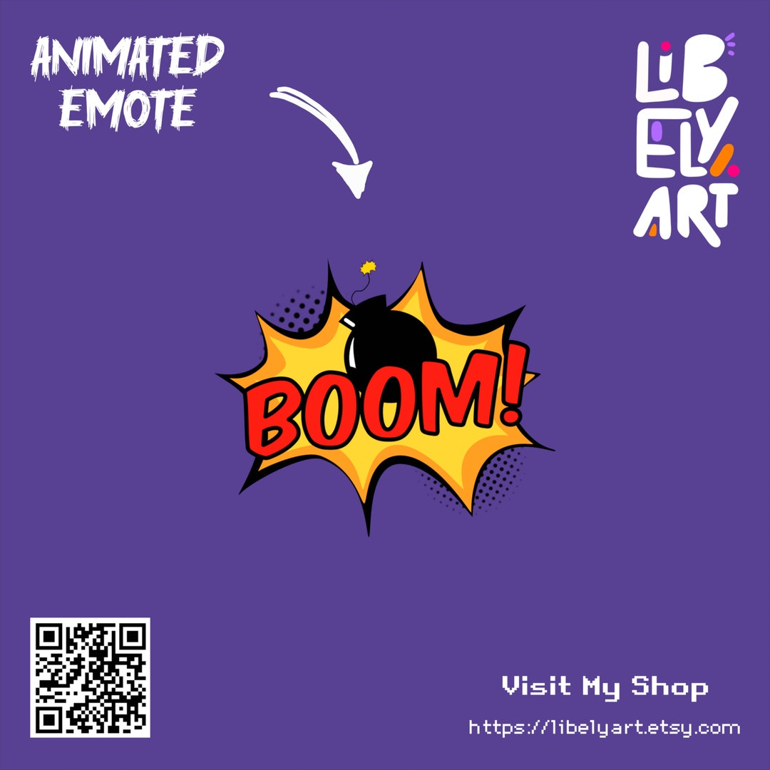 Fun Comic Twitch Boom Emote Animated, Kawaii, and Retro Emotes for ...