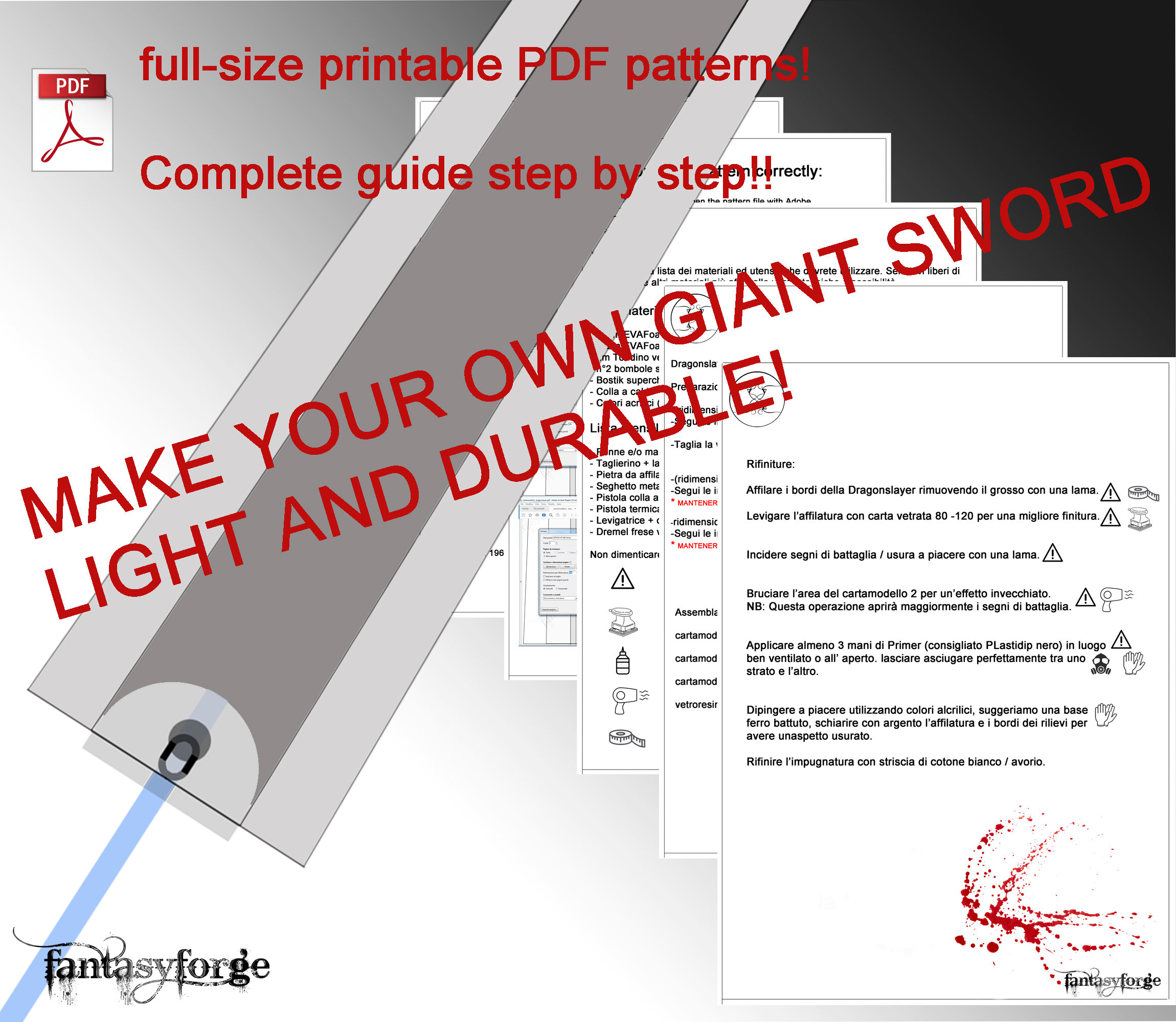 Sword DIY Dragonslayer Template PDF Cosplay Sewing Pattern - Etsy