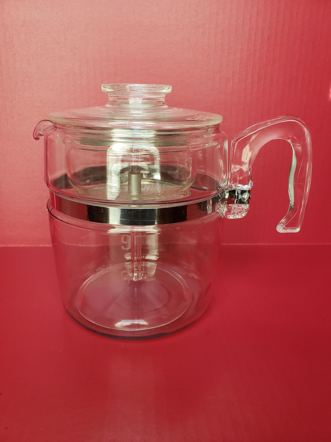 Pyrex Flameware Percolator 7759 Nine Cup Coffee Pot Mid Century Pyrex ...