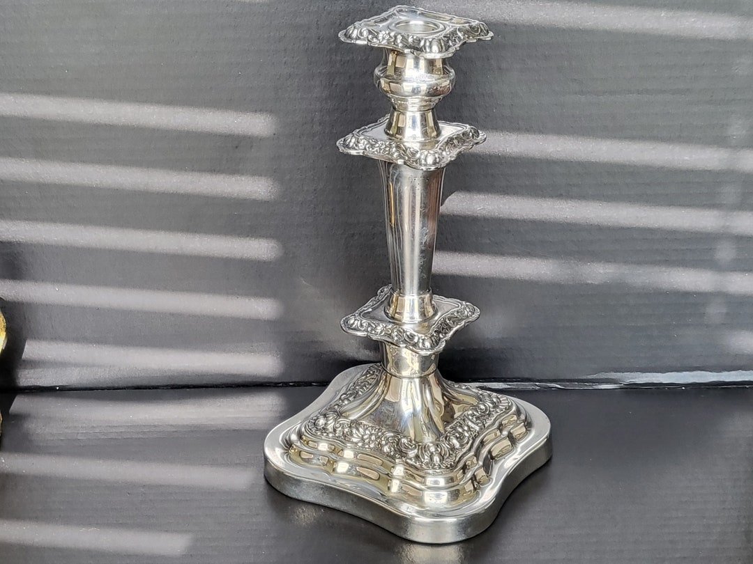 Vintage American Silverplate Rococo-style Candlestick Birmingham Silver ...