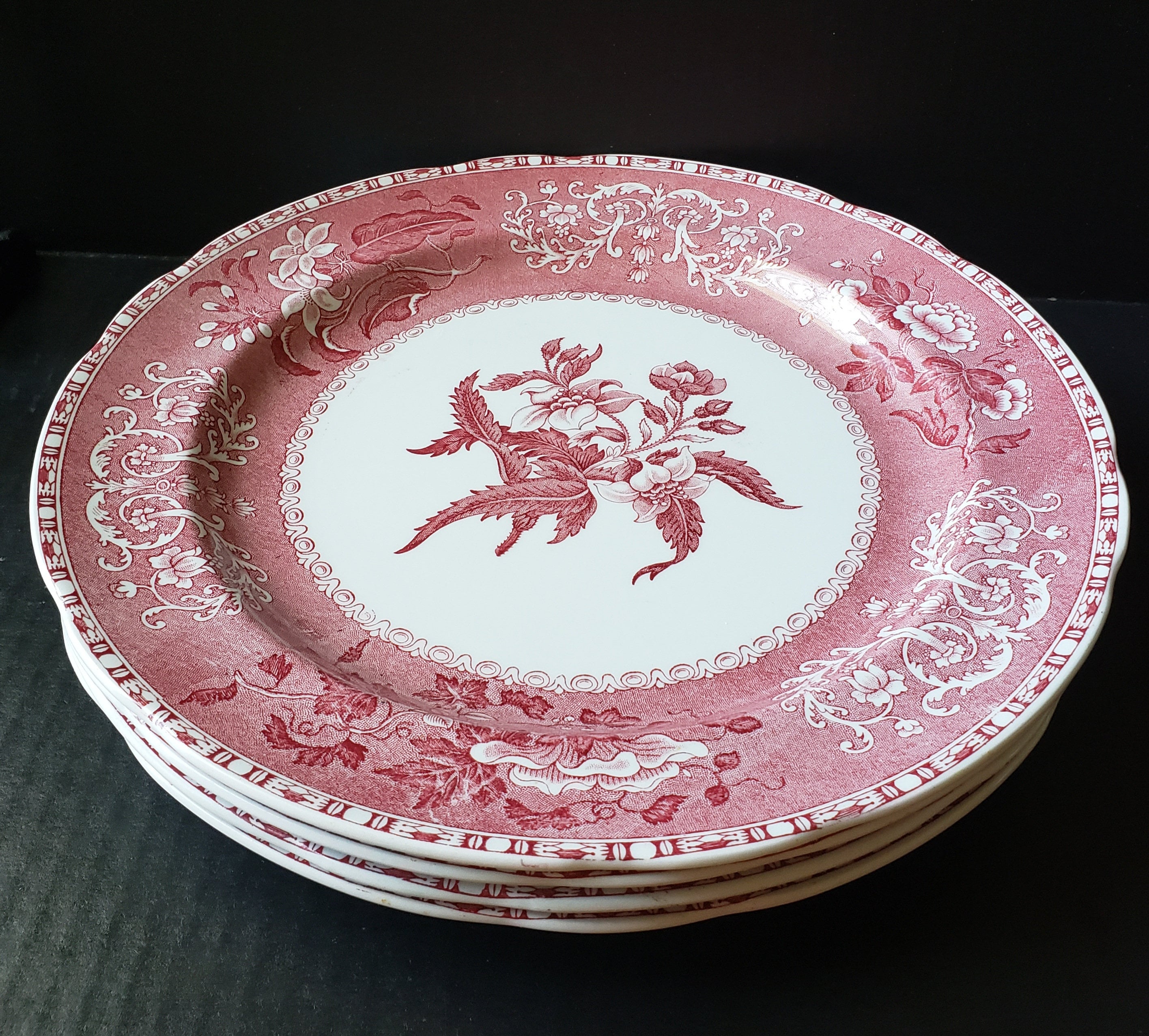 Four Antique Spode's Camilla Copeland England Set of Four Pink/red ...